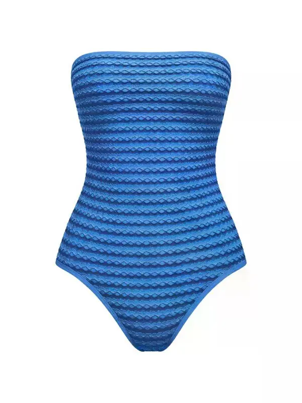 Seafolly Textured Bandeau One-piece Swimsuit - Blue