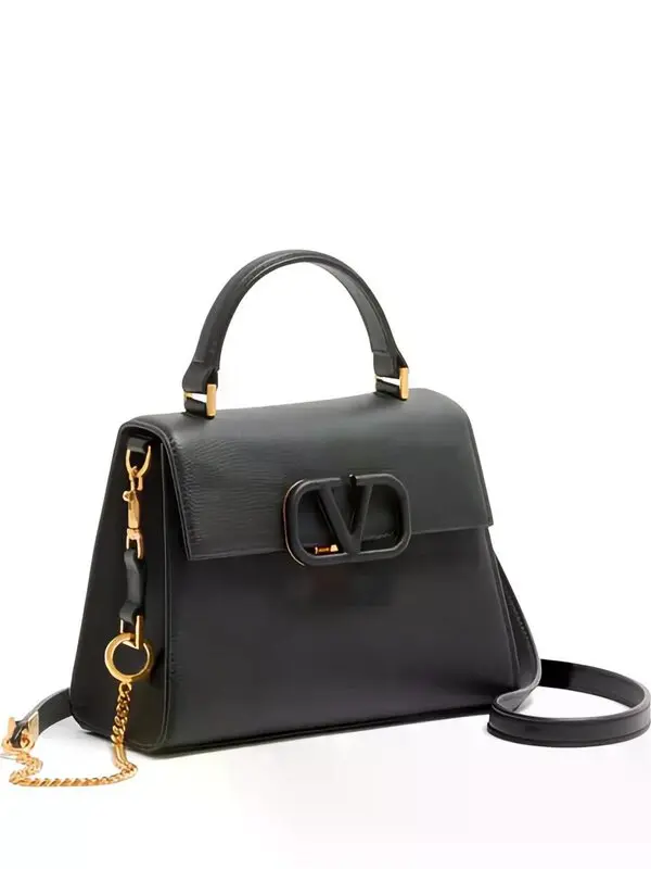 Valentino Garavani Vsling Grainy Leather Shoulder Bag - Black