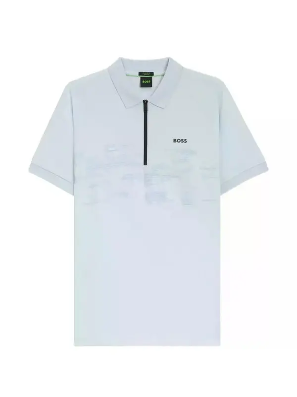 BOSS Pattern Zip-up Polo Shirt