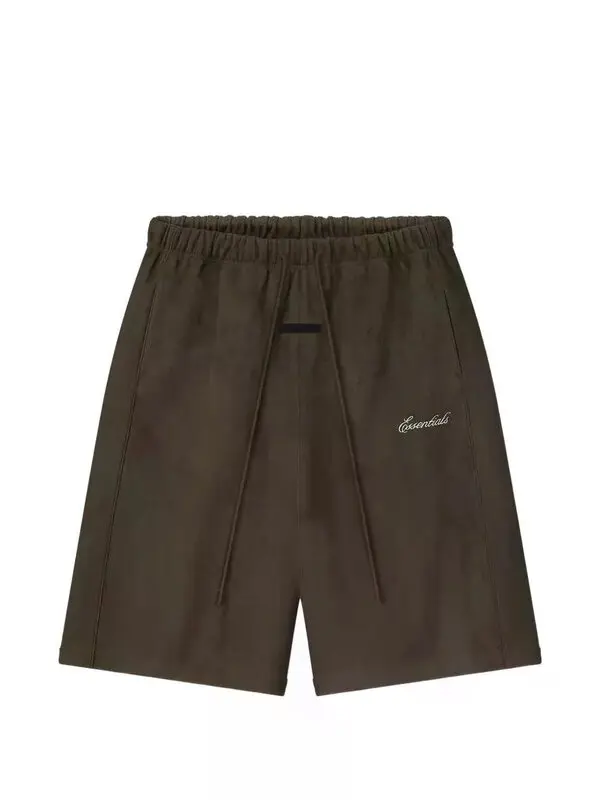 Fear Of God Essentials Logo-embroidered Shorts - Brown