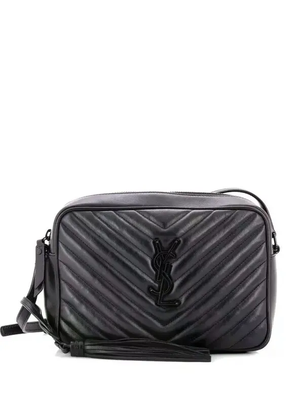Saint Laurent Lou Camera Bag Matelasse Chevron Leather Small - Black