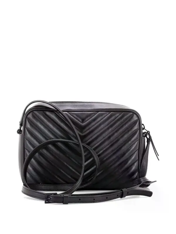Saint Laurent Lou Camera Bag Matelasse Chevron Leather Small - Black