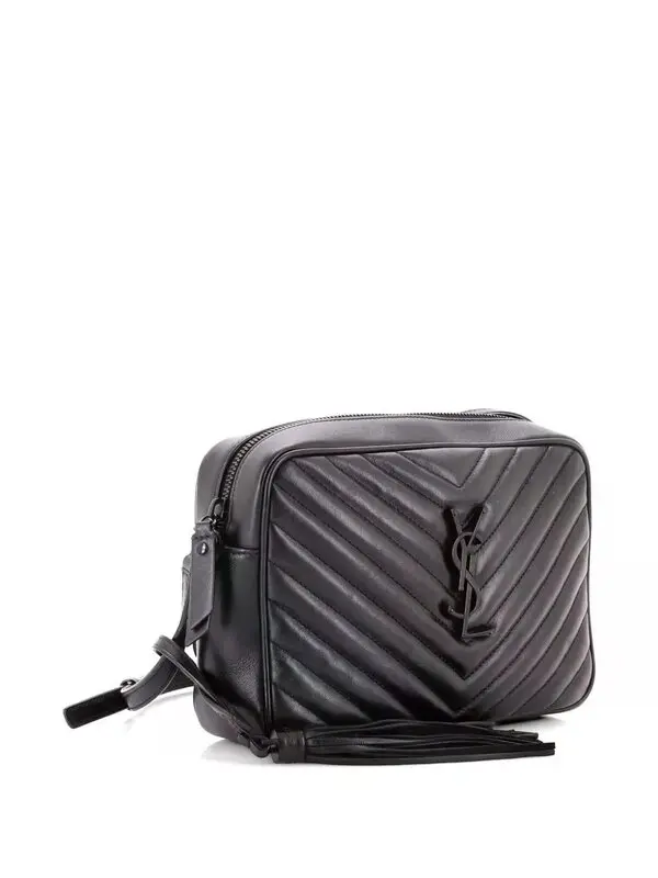 Saint Laurent Lou Camera Bag Matelasse Chevron Leather Small - Black