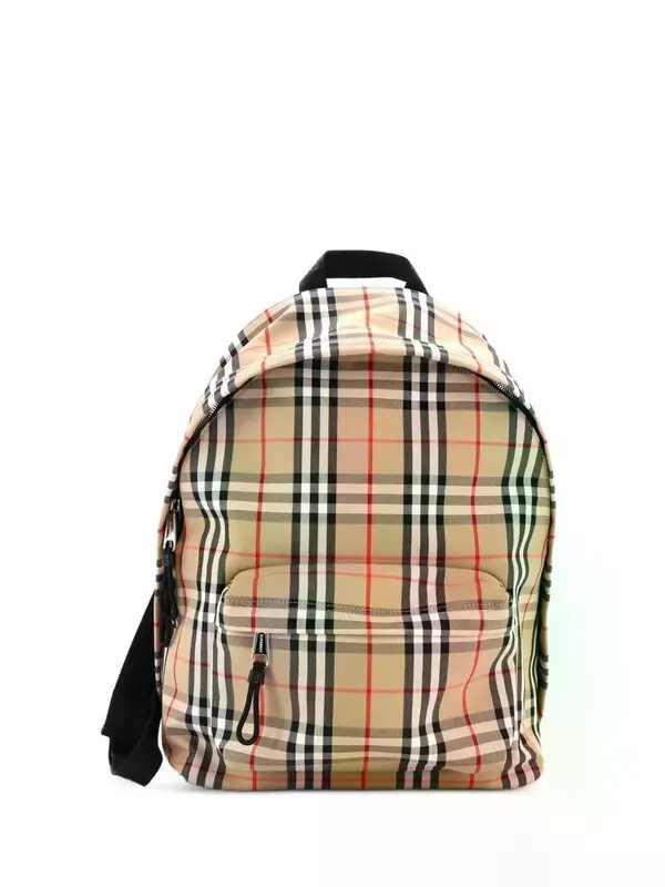 Burberry Jett Vintage Check Canvas Medium Backpack
