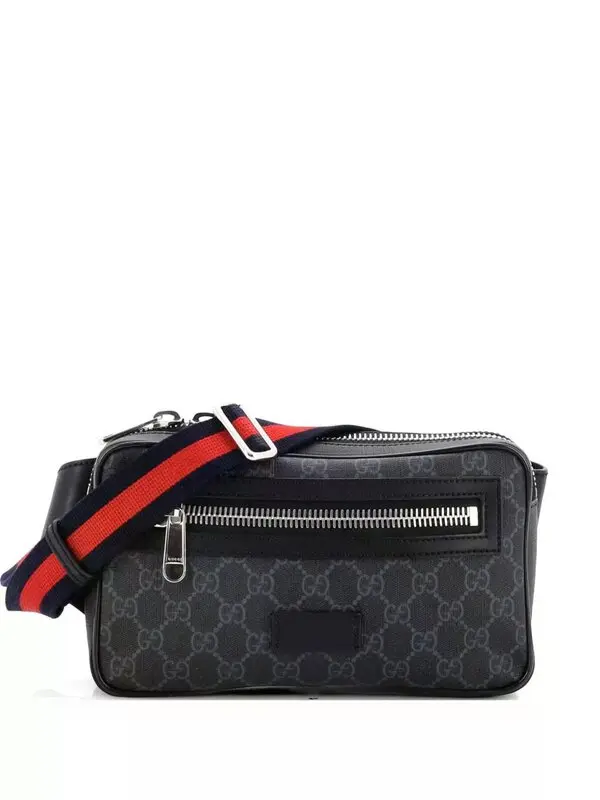 Gucci Soft Zip Gg Coated Canvas Small Belt Bag - Black