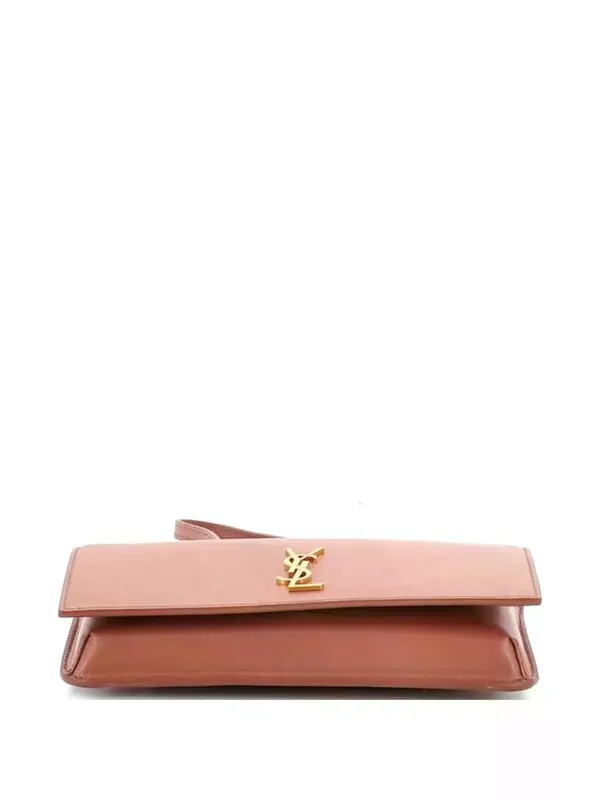 Saint Laurent Monogram Leather Phone Holder Shoulder Bag - Neutrals