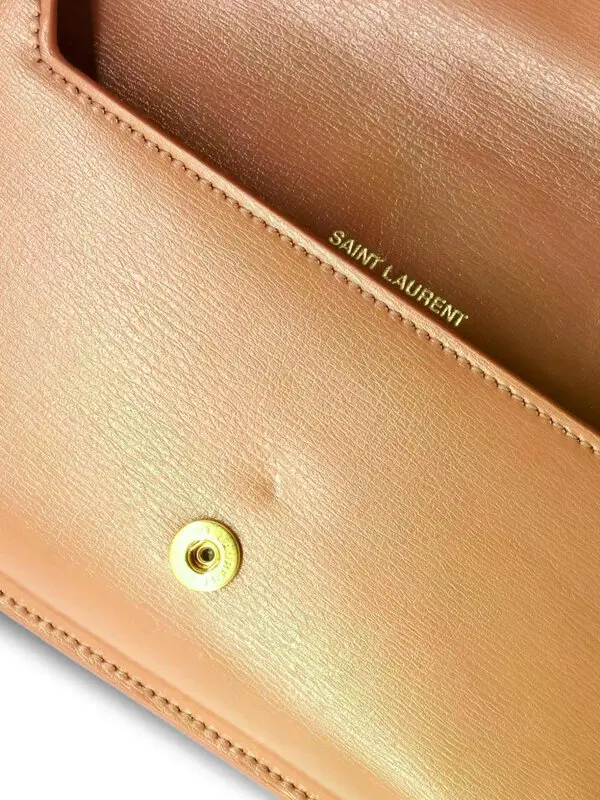 Saint Laurent Monogram Leather Phone Holder Shoulder Bag - Neutrals