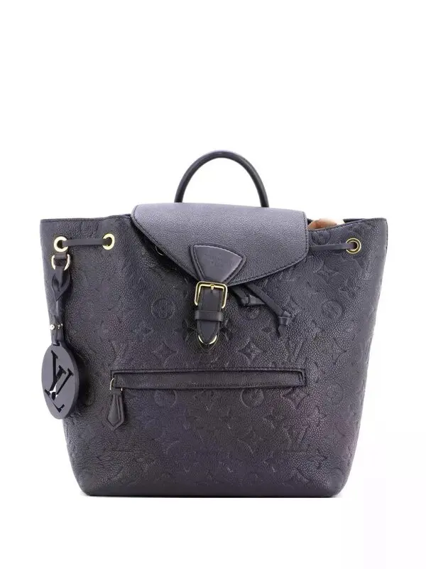 LOUIS VUITTON Montsouris Nm Monogram Empreinte Leather Pm Backpack - Black