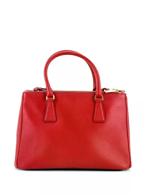 Prada Double Zip Lux Saffiano Leather Small Tote Bag