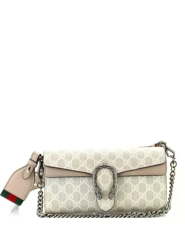 Gucci Dionysus East-west Flap Bag Gg Coated Canvas Small - Neutrals