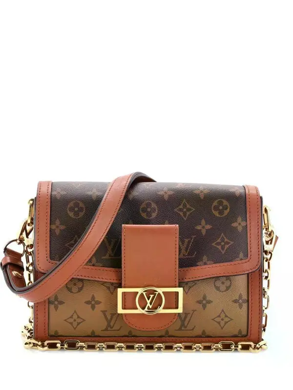 LOUIS VUITTON Dauphine Reverse Monogram Canvas Mm Shoulder Bag - Brown