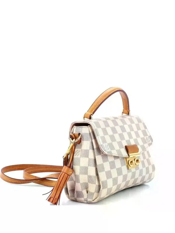 LOUIS VUITTON Croisette Handbag Damier Crossbody Bag - White