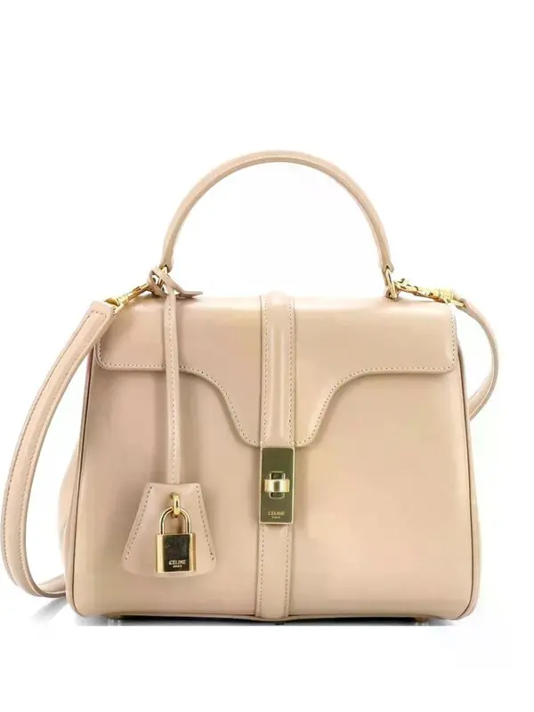 Celine 16 Top Handle Bag Smooth Calfskin Small Satchel - Neutrals