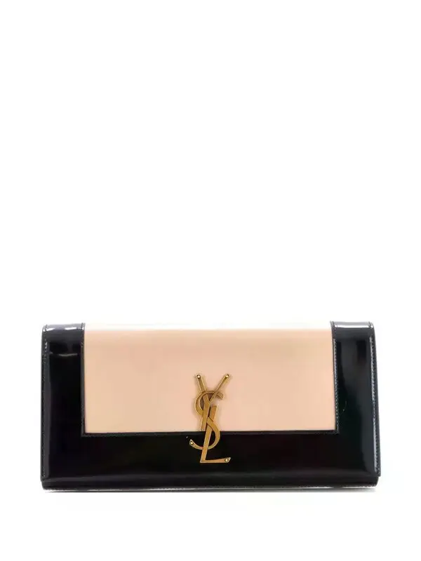 Saint Laurent Classic Monogram Leather Long Clutch Bag - Black