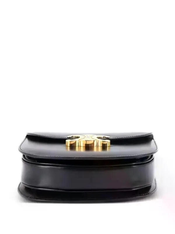 Celine Triomphe Besace Clea Chain Flap Bag - Black