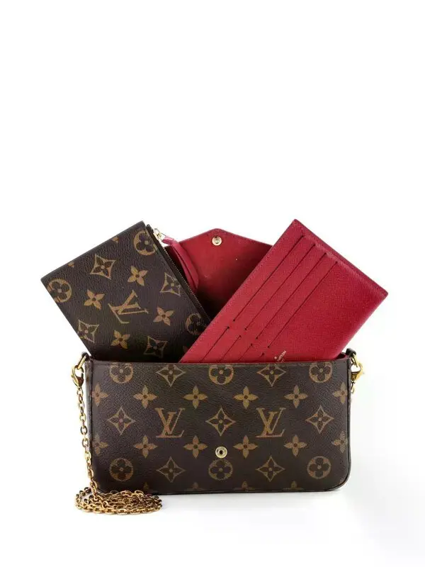 LOUIS VUITTON Felicie Pochette Monogram Canvas Crossbody Bag - Brown