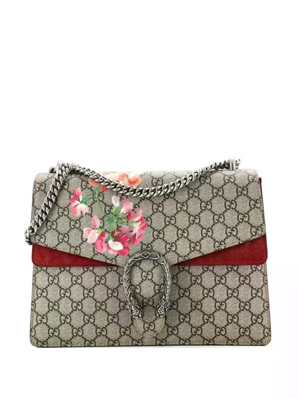 Gucci Dionysus Bag Blooms Print Gg Coated Canvas Medium Shoulder Bag - Brown
