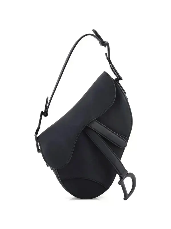 Dior Ultra Matte Saddle Handbag Leather Mini Shoulder Bag - Black