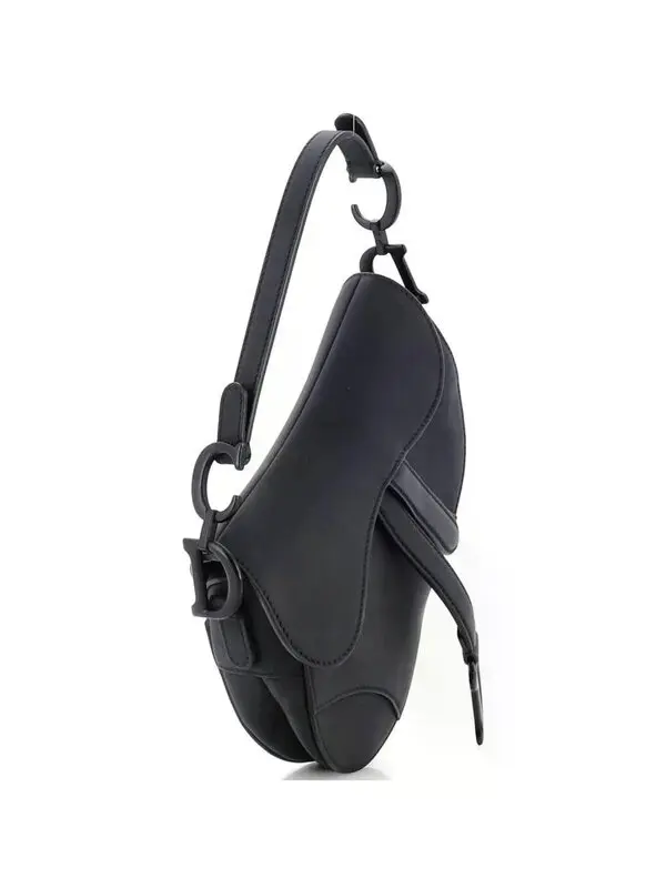 Dior Ultra Matte Saddle Handbag Leather Mini Shoulder Bag - Black