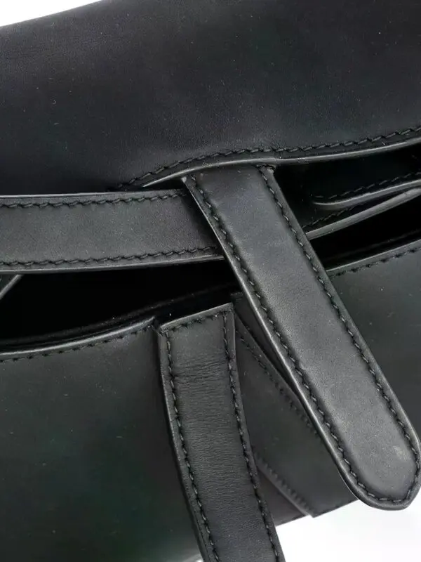 Dior Ultra Matte Saddle Handbag Leather Mini Shoulder Bag - Black