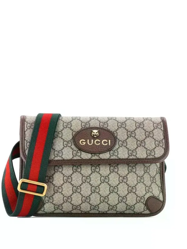 Gucci Neo Vintage Flap Gg Coated Canvas Belt Bag - Brown
