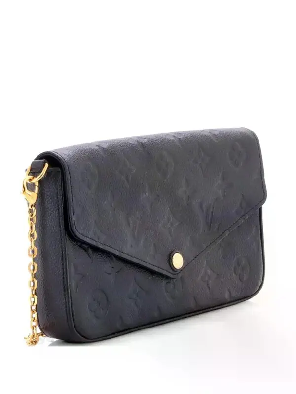 LOUIS VUITTON Felicie Pochette Monogram Empreinte Leather Crossbody Bag - Black
