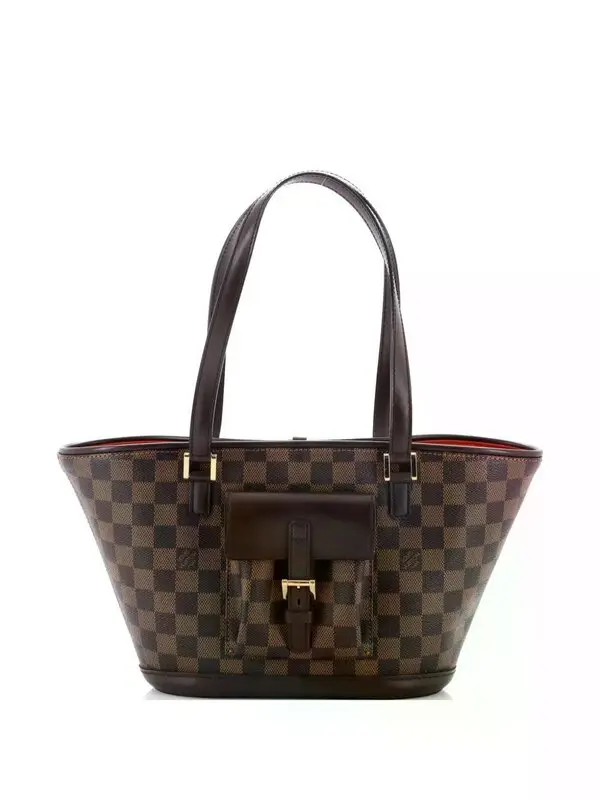 LOUIS VUITTON Manosque Handbag Damier Pm Tote Bag - Brown