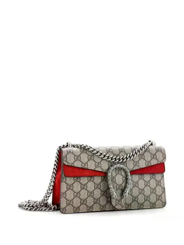 Gucci Dionysus Gg Coated Canvas Small Shoulder Bag With Crystal Embellished Metal - Red
