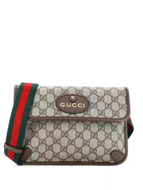 Gucci Neo Vintage Flap Gg Coated Canvas Belt Bag - Brown