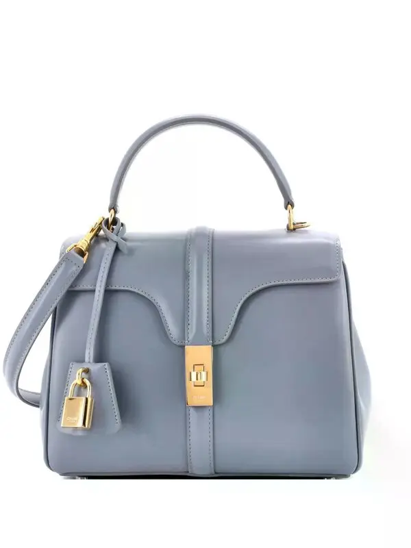 Celine 16 Top Handle Bag Smooth Calfskin Small Satchel - Blue