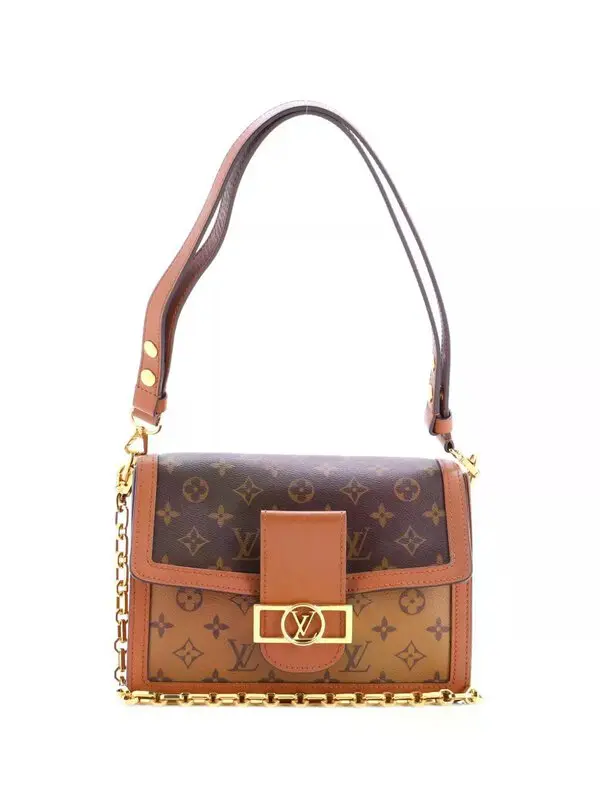 LOUIS VUITTON Dauphine Reverse Monogram Canvas Mm Shoulder Bag - Brown