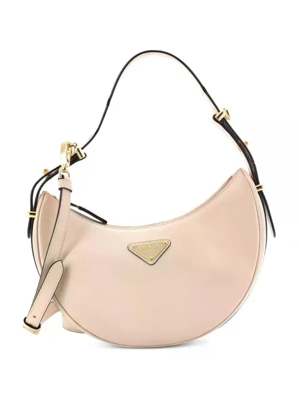 Prada Arque Half Moon Leather Small Hobo Bag