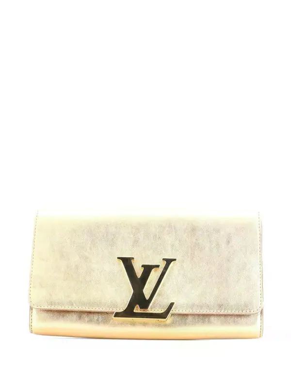 LOUIS VUITTON Louise Leather Mm Clutch - Gold