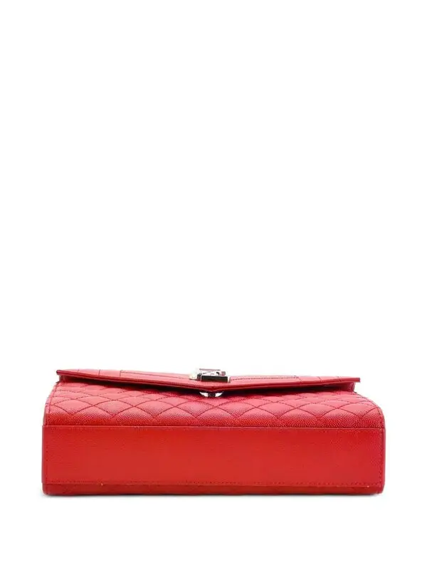 Saint Laurent Monogram Envelope Satchel Medium - Red