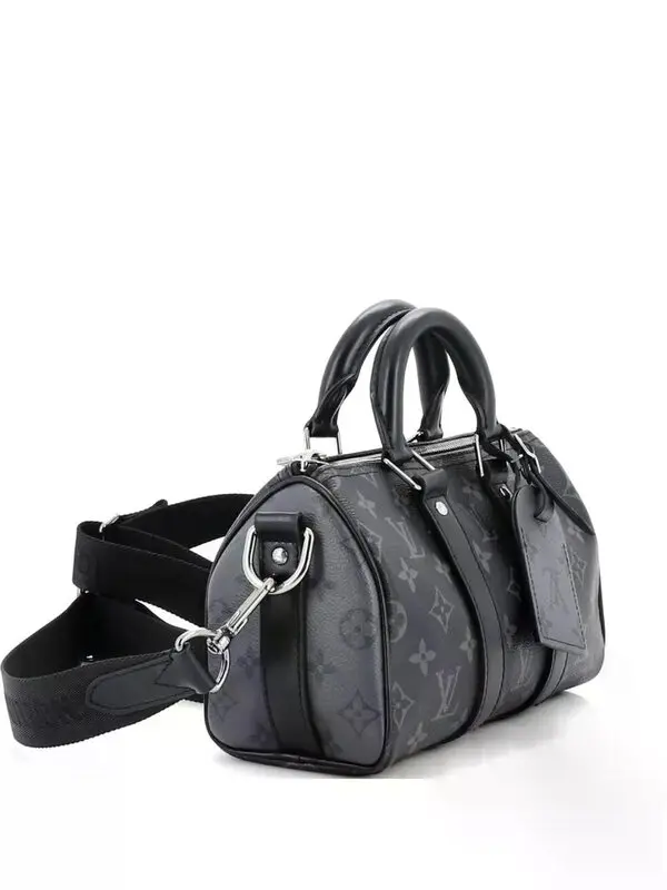LOUIS VUITTON Keepall Bandouliere 25 Satchel Reverse Monogram Eclipse Canvas - Black