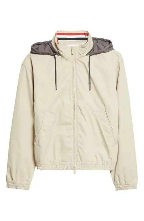 Thom Browne Track Jacket With Stowaway Hood - Beige