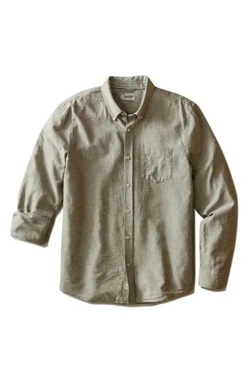 Marine Layer Better-than-linen Hemp Blend Button-down Shirt - Olive