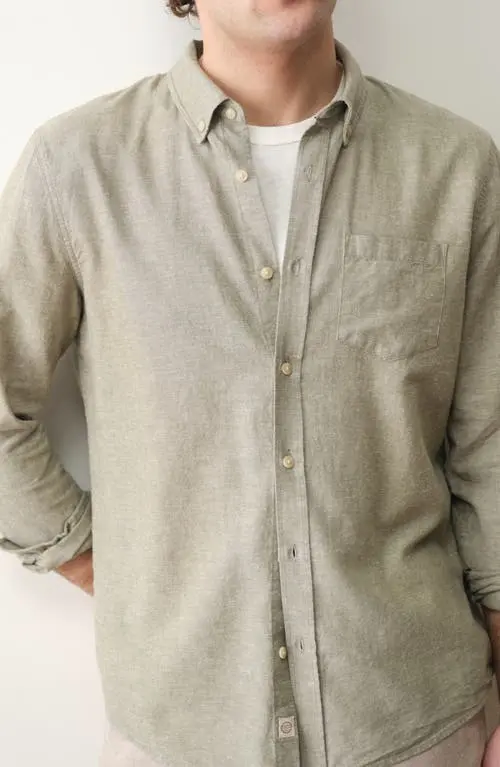 Marine Layer Better-than-linen Hemp Blend Button-down Shirt - Olive
