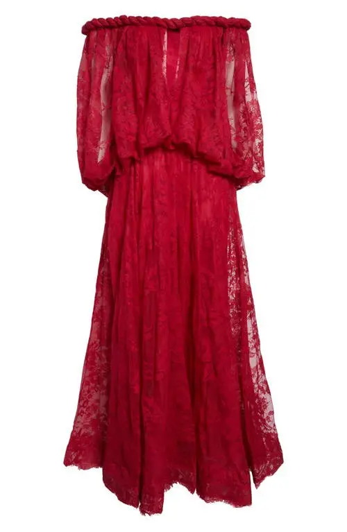Zimmermann Luna Twist Lace Gown - Fuchsia