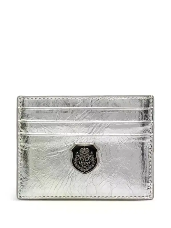 The Kooples Crest-detail Card Holder - Silver