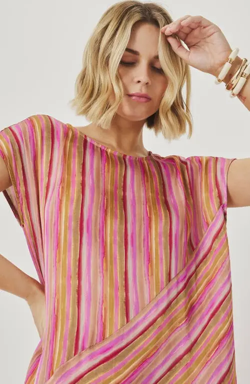 Splendid Kelsea Stripe Minidress - Fuchsia Pink/multi