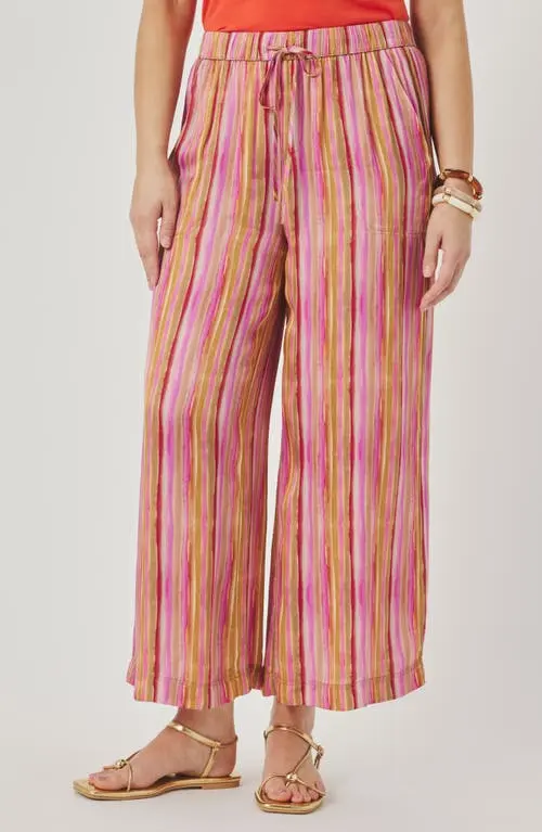 Splendid Angie Stripe Wide Leg Pants - Fuchsia Pink/multi