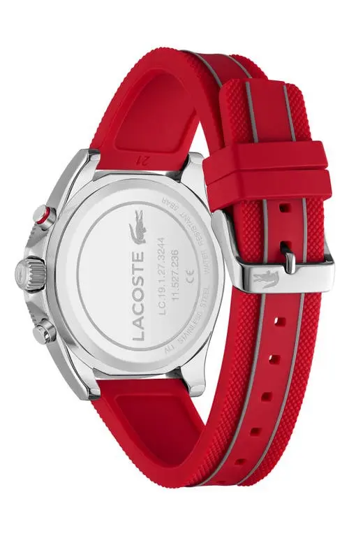Lacoste Mainsail Chronograph Silicone Strap Watch - Red/black