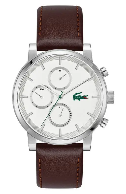 Lacoste Replay Multifunction Leather Strap Watch - Brown