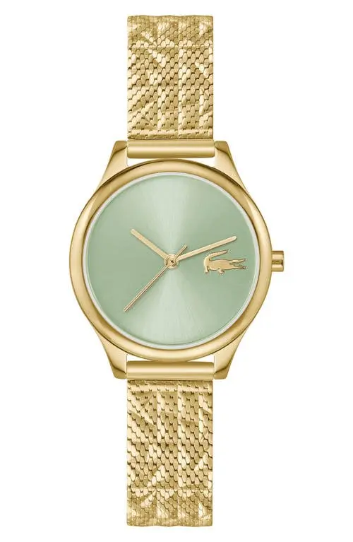Lacoste Mini Crocodelle Mesh Strap Watch - Gold