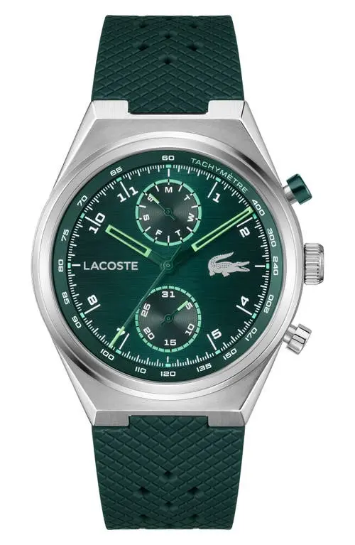 Lacoste Multifunction Silicone Strap Watch - Green