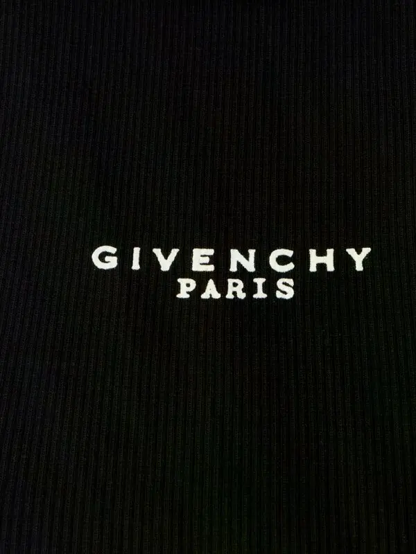 Givenchy Ribbed Cropped Top - Black