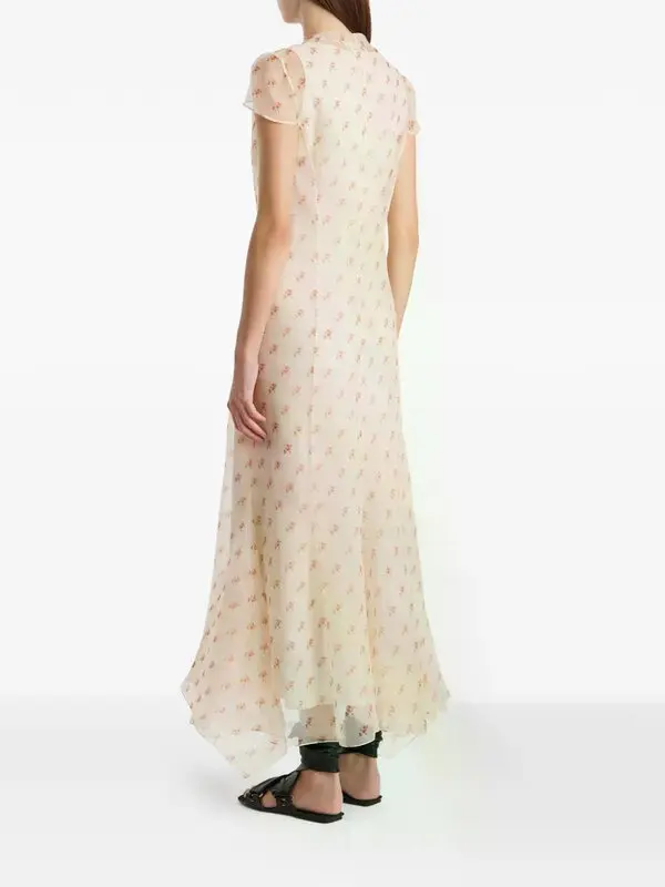 Khaite V-neck Midi Dress - Neutrals