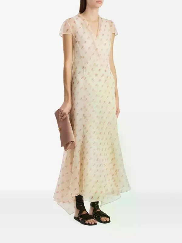 Khaite V-neck Midi Dress - Neutrals