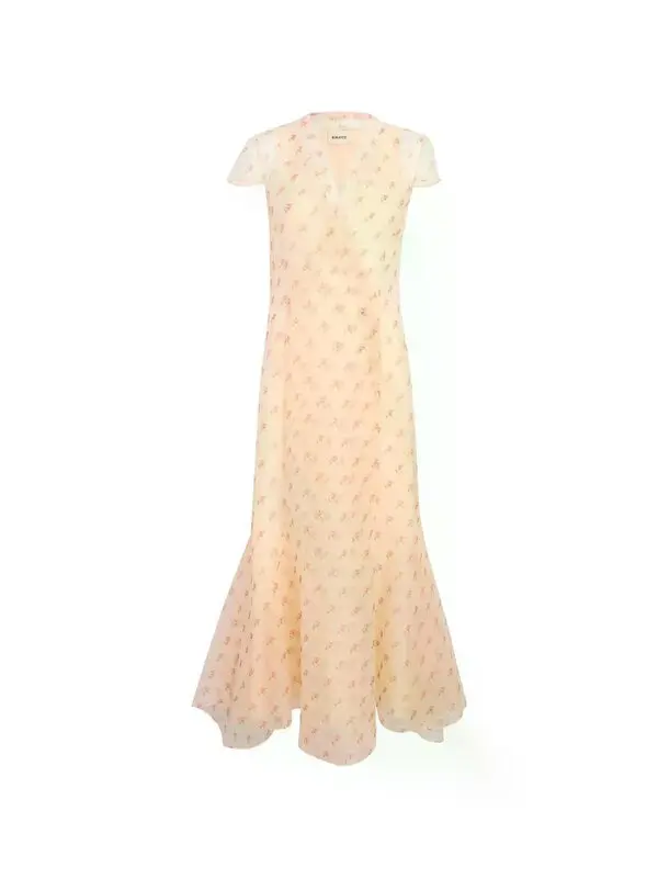 Khaite V-neck Midi Dress - Neutrals
